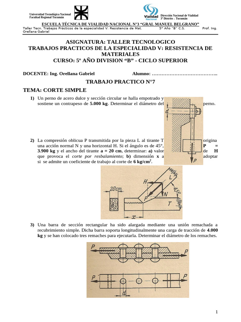 T.P. N°7 | PDF | Remache | Ingeniería mecánica
