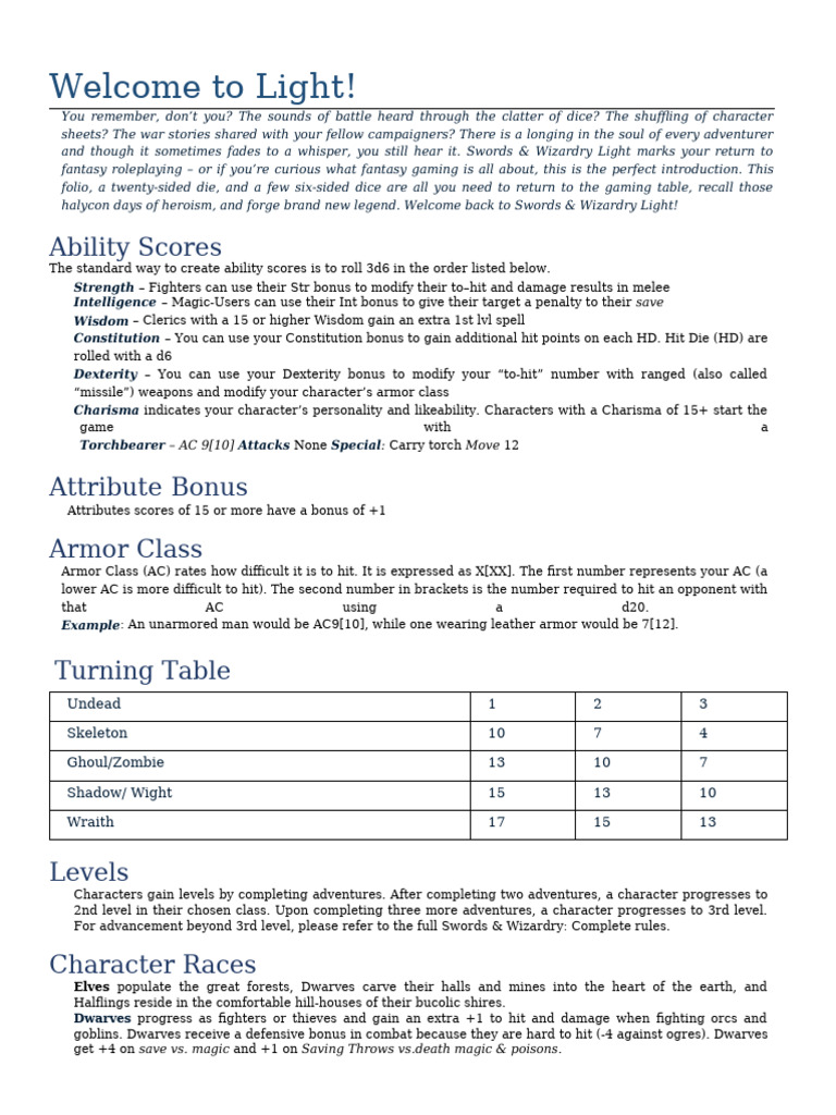 Swords and Wizardry Light Rules | PDF | License | Copyright