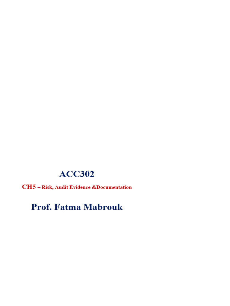 ACC302 Ch5 | PDF | Audit | Financial Statement