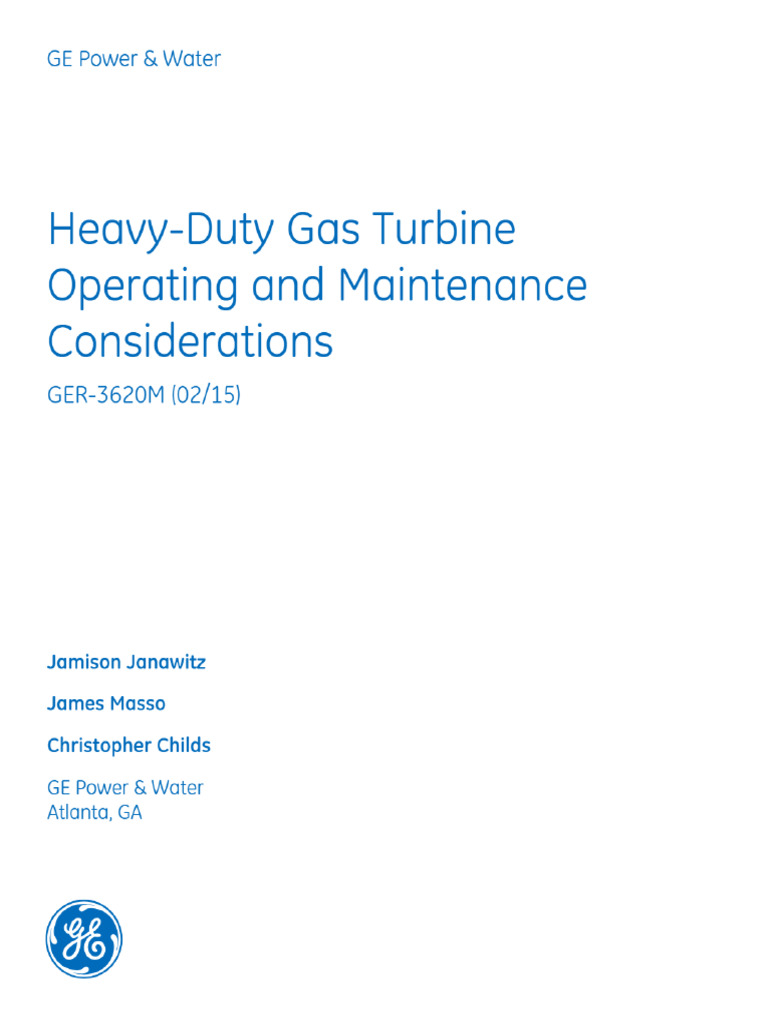 GER-3620M - Heavy-Duty Gas Turbine Operating and Maintenance | PDF