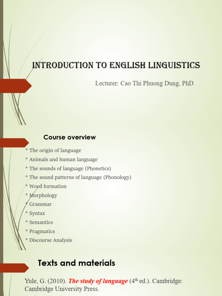 INTRODUCTION-TO-ENGLISH-LINGUISTICS-1 | PDF | Linguistics | Semantics