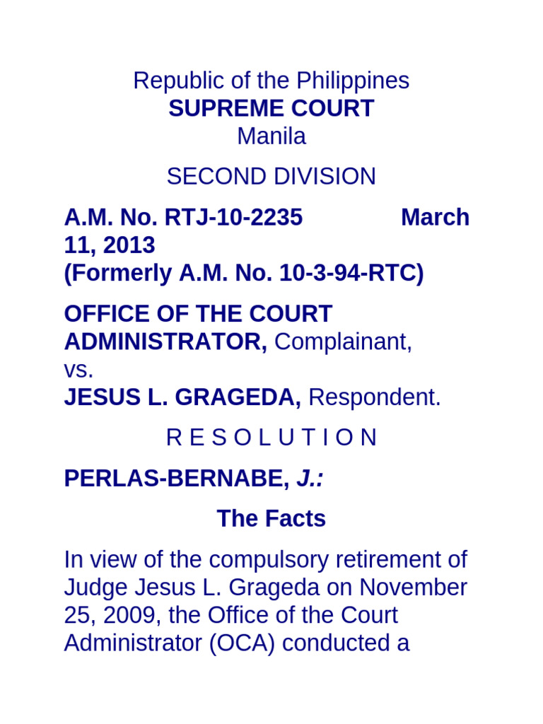 Supreme Court Ruling on Judge Grageda's Conduct | PDF | Judge | Complaint