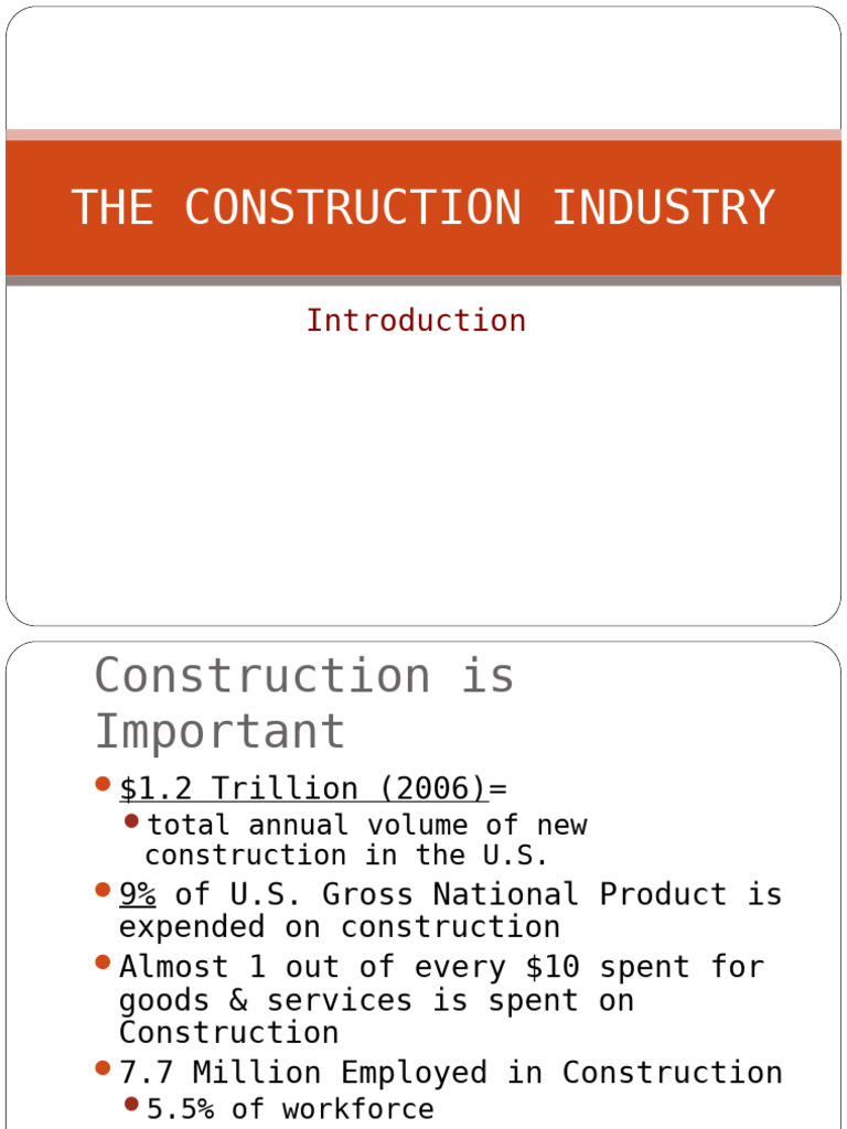 U.S. Construction Industry Overview | PDF | Building Code | Employment