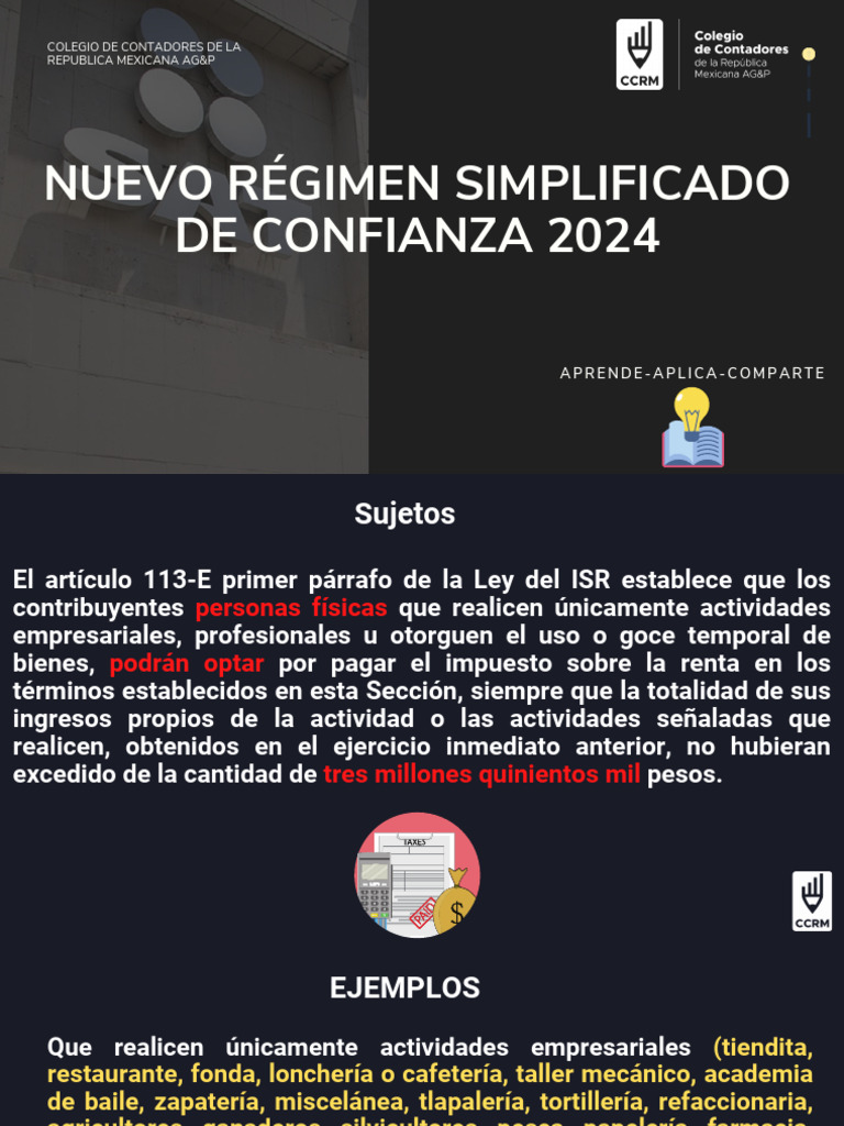 Régimen Simplificado de Confianza | PDF | Impuesto sobre la renta | Impuestos