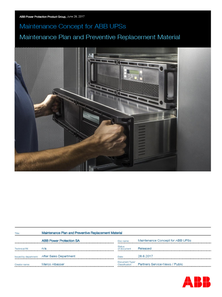 Maintenance Concept ABB UPSs_July2017 | PDF | Power Inverter ...