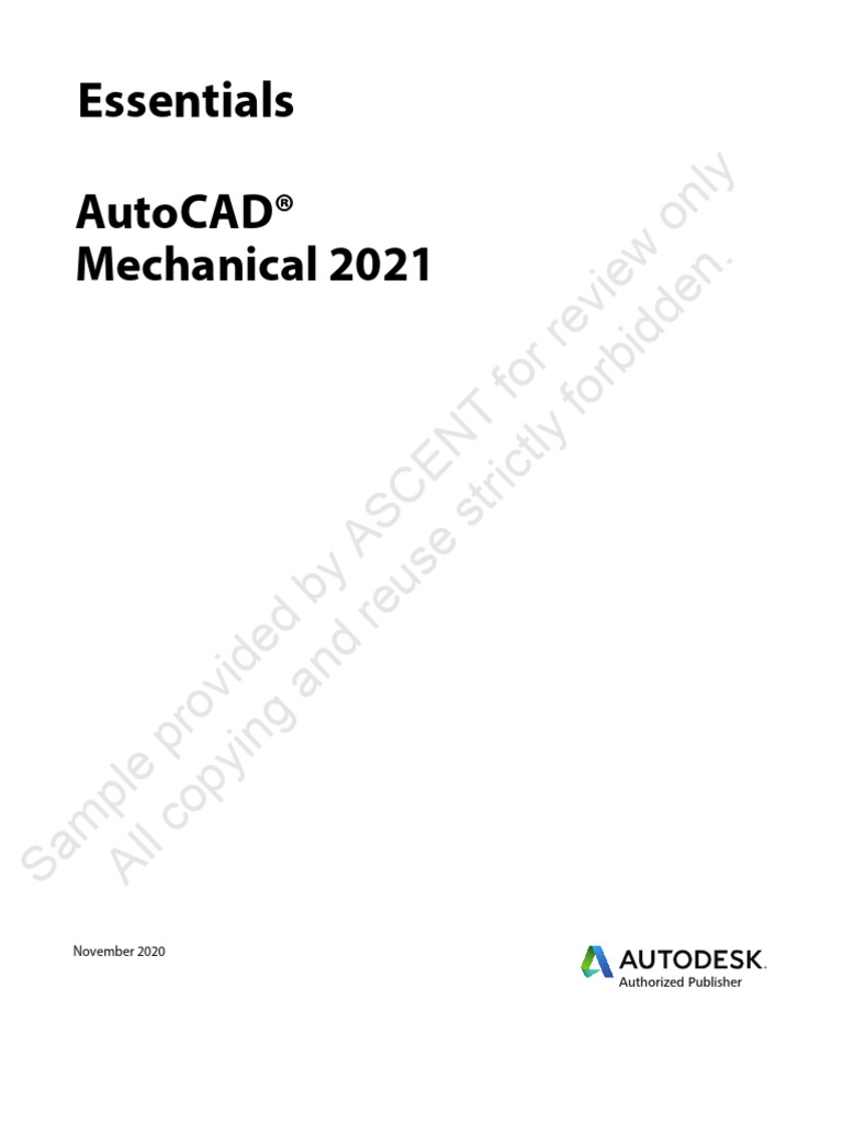 Autocad Mechanical 2021 Essentials | PDF | Autodesk | Auto Cad
