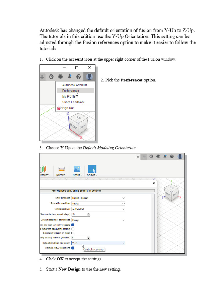 Fusion Orientation Settings | PDF