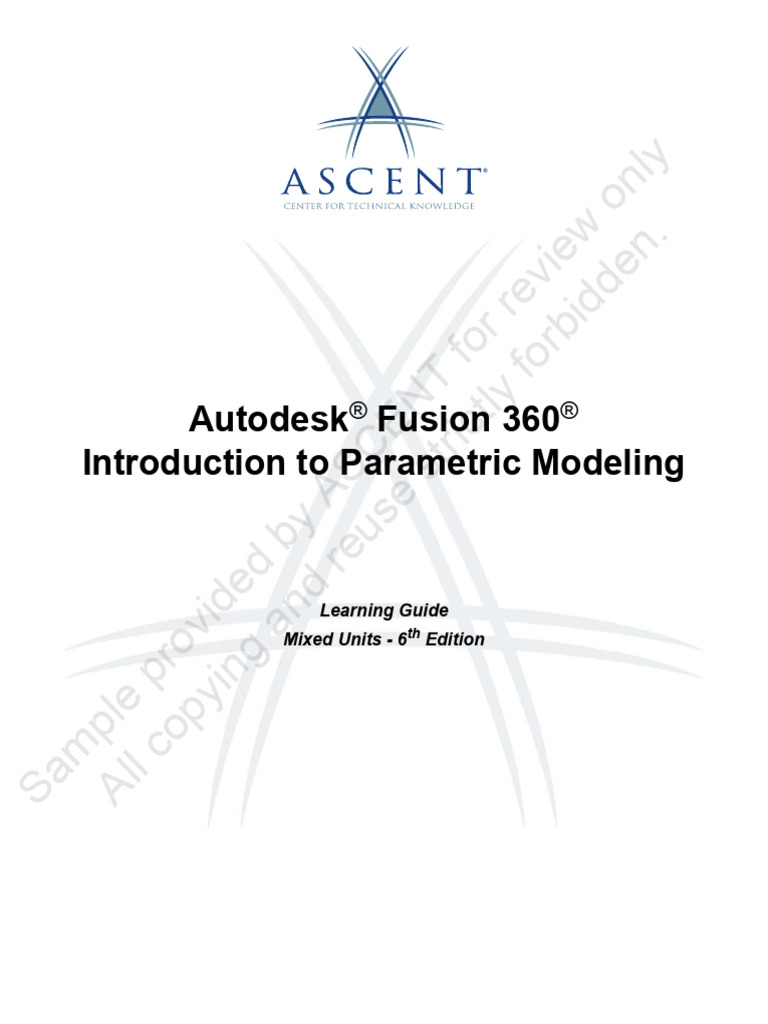 Fusion 360 Intro To Parametric Modeling | PDF | Autodesk