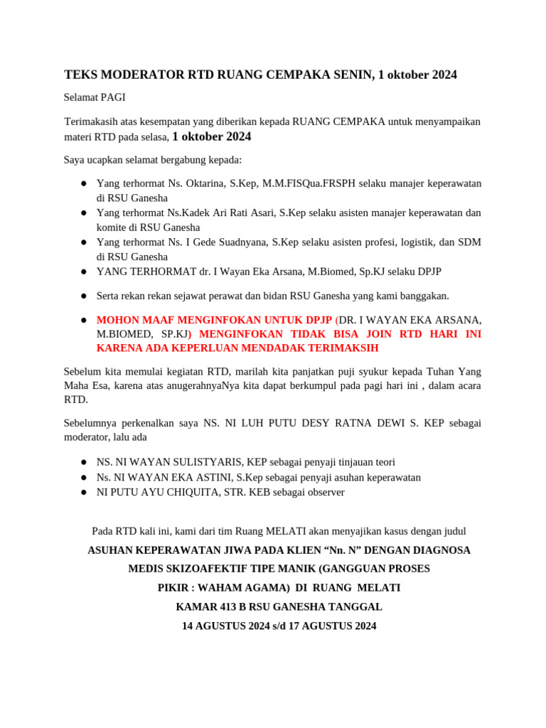 Moderator RTD Melati | PDF