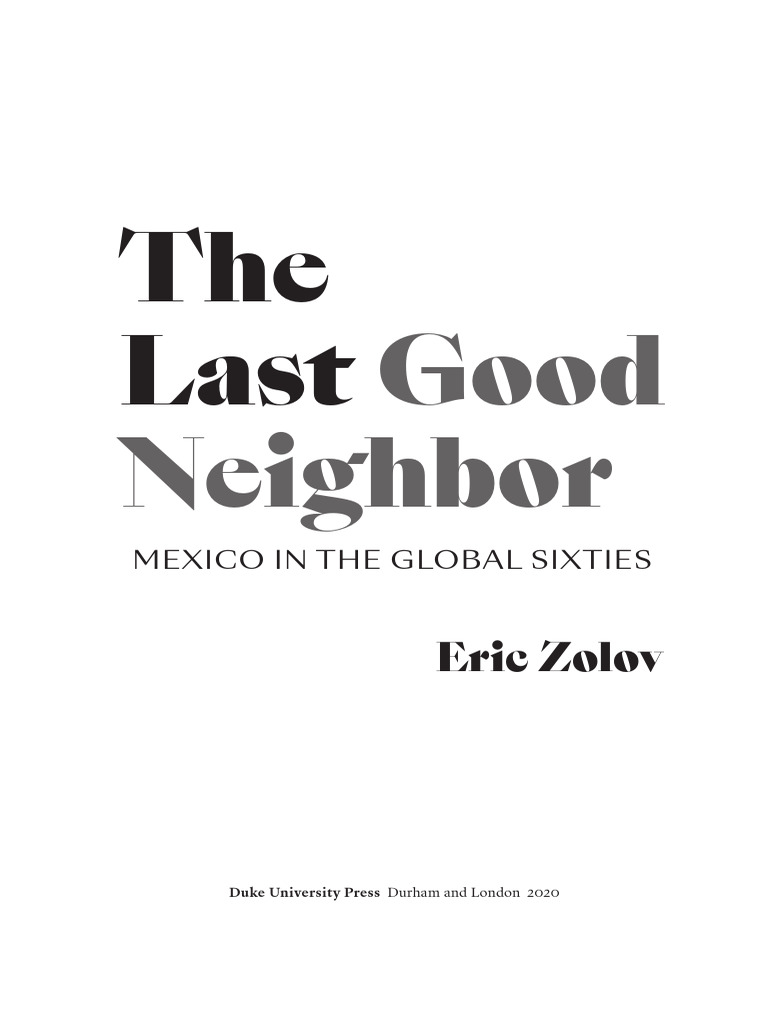 Zolov-The Last Good Neighbor | PDF | Mexico | Institutional ...