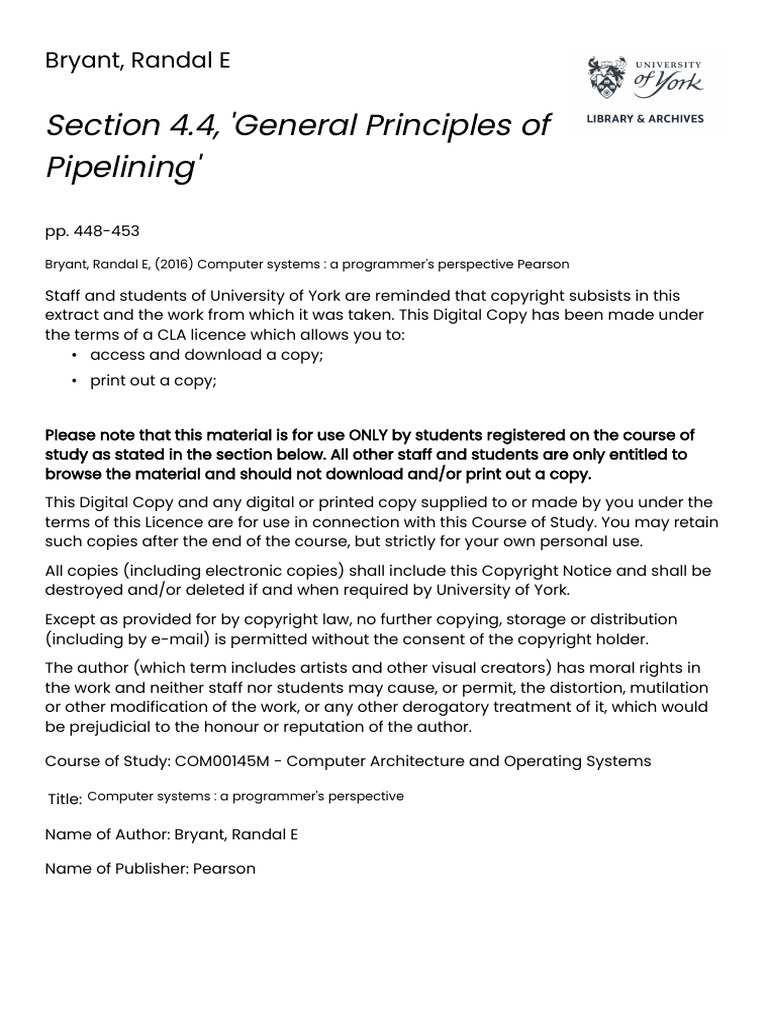 Computer Systems a Programmers Perspective, Section 4.4, “General ...