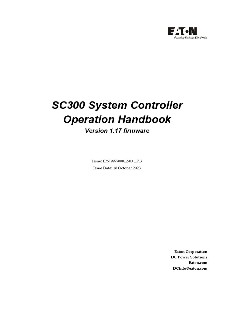 SC300 Operation Handbook 1.7.3 | PDF | Battery Charger | Rectifier