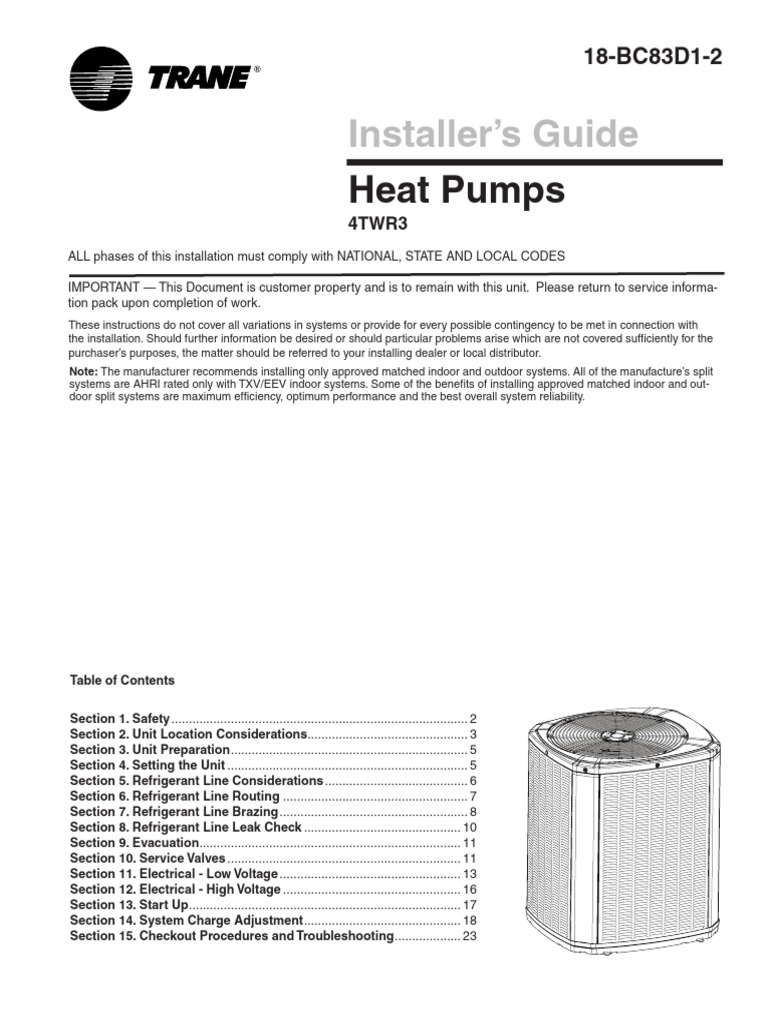 Trane XR13-Installation-Manual | PDF | Valve | Snow