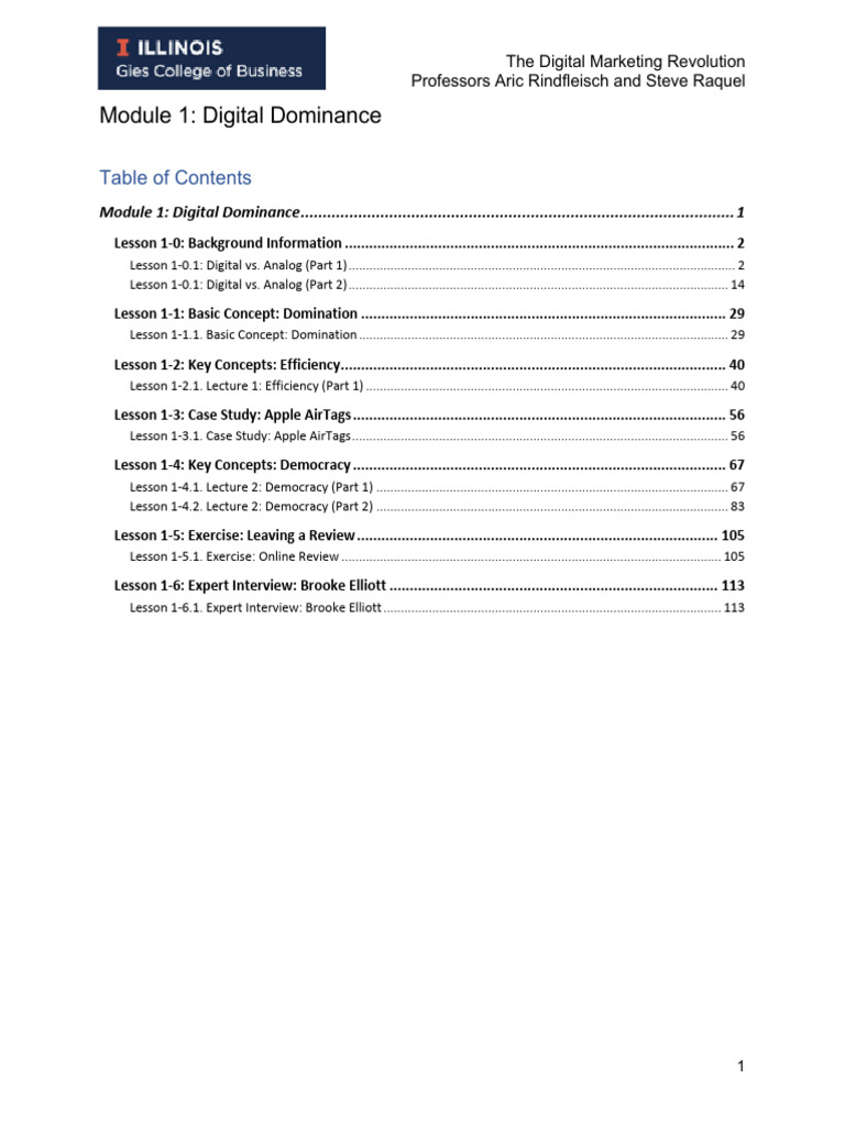 MBA 545 MOOC 1 Module 1 Word Transcript | PDF | Marketing | Artificial Intelligence