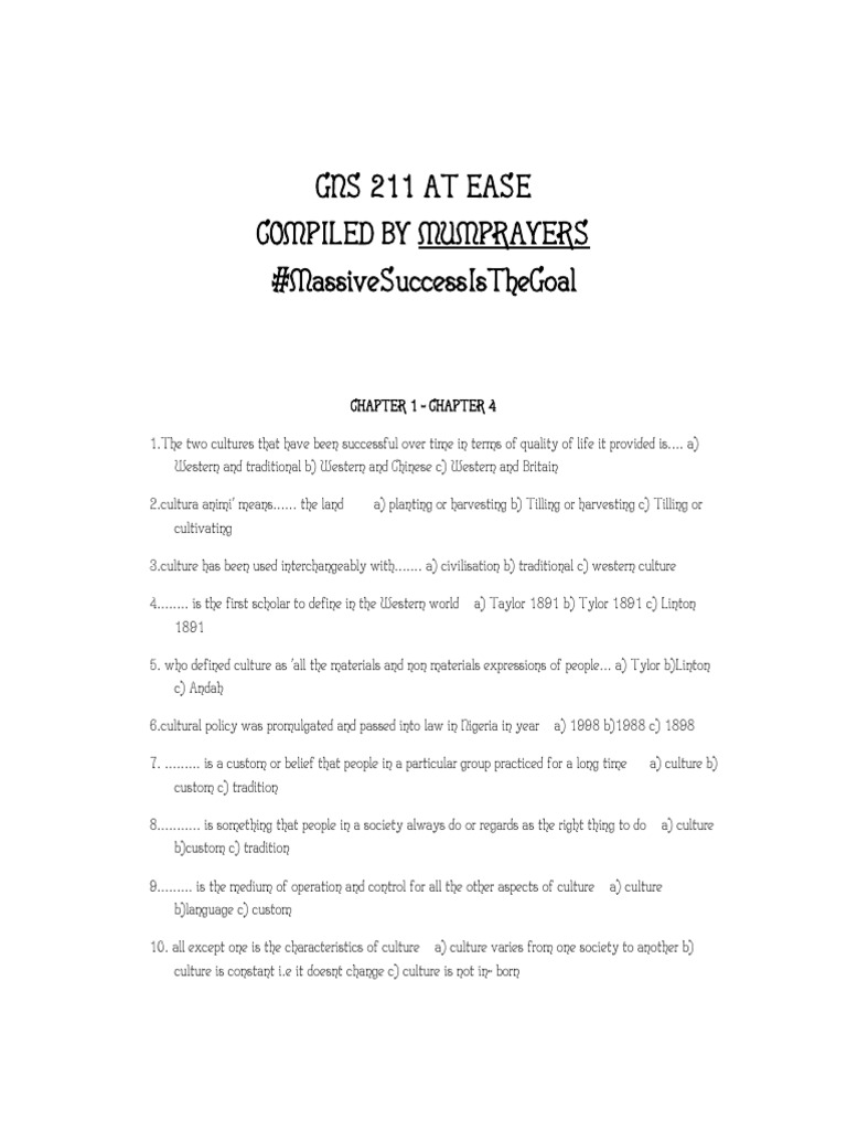 GNS 211: Understanding Culture & Human Rights | PDF | Immunodeficiency ...