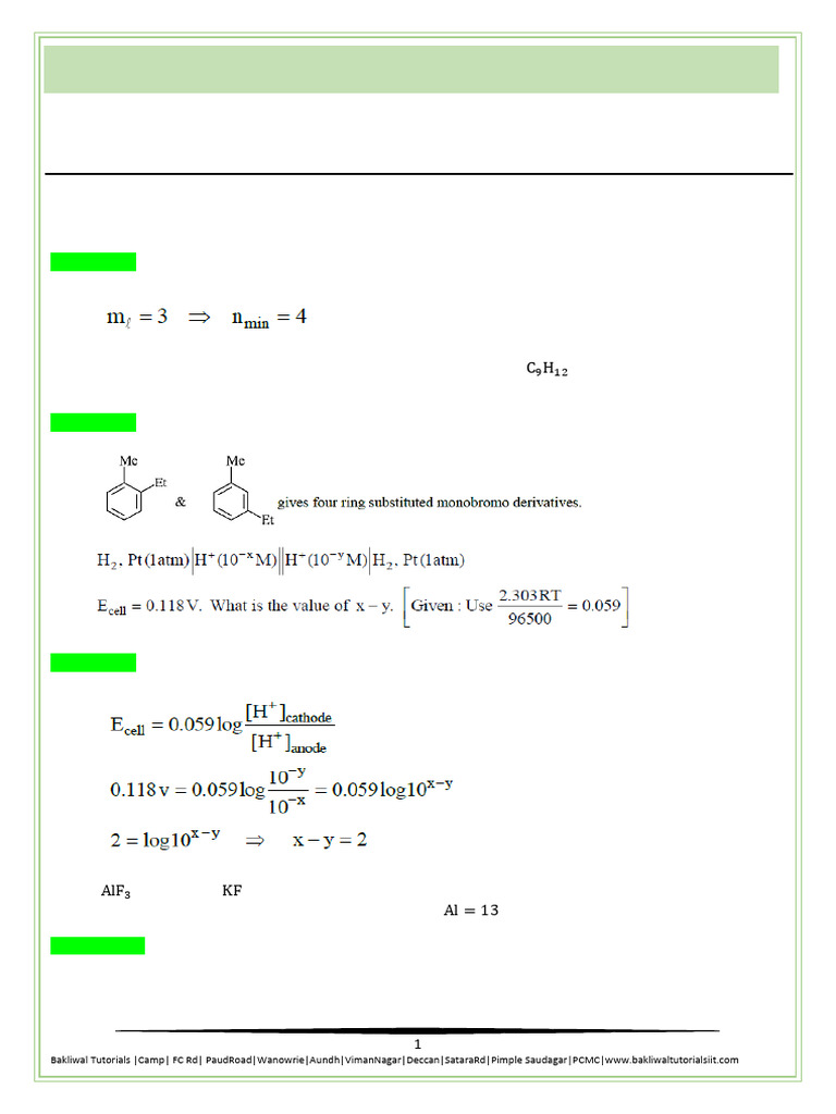 c24 Btts-24 (Adv) Chemistry Paper 1 | PDF | Salt (Chemistry) | Solubility