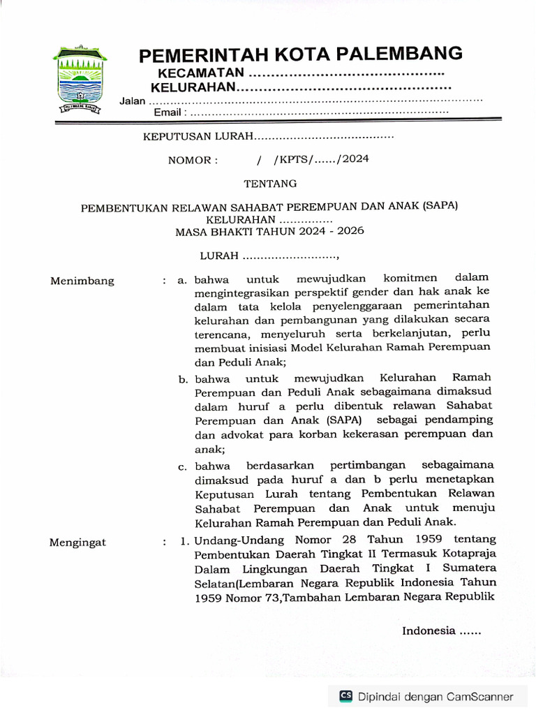 SK Pembentukan SAPA | PDF