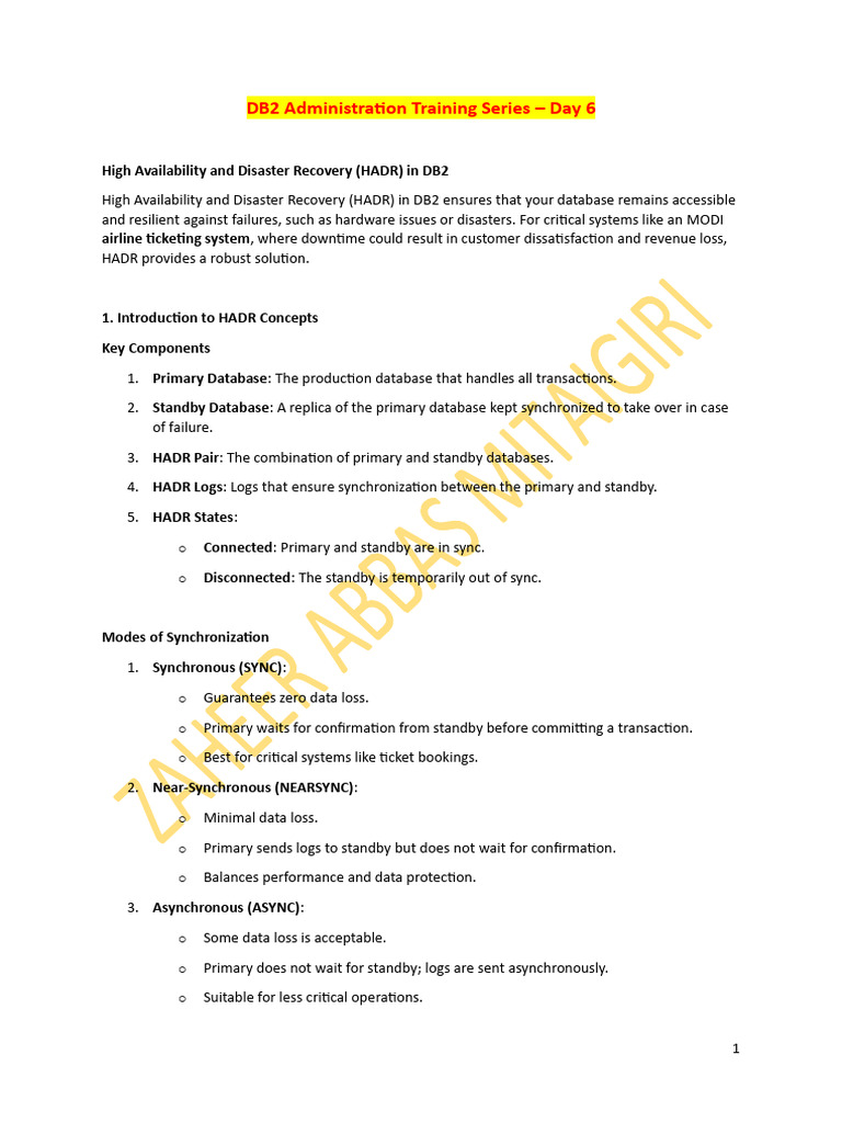 DB2-Day6 | PDF | Replication (Computing) | Databases