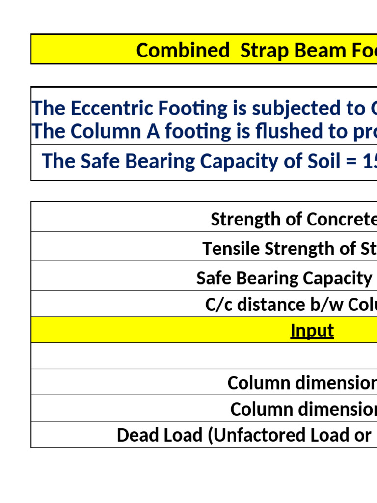 Combined Strap One Column Flushed To Property Line | PDF | Beam ...