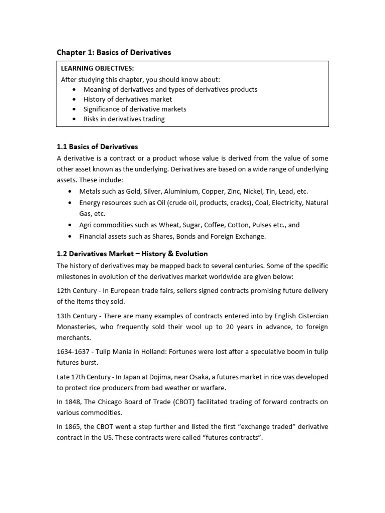 aNISM Series VIII - Equity Derivatives-Ch1 | PDF | Derivative (Finance ...