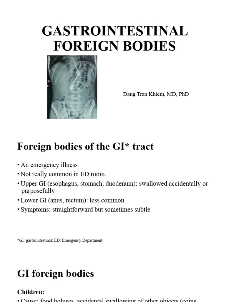 Gastrointestinal Foreign Bodies | PDF