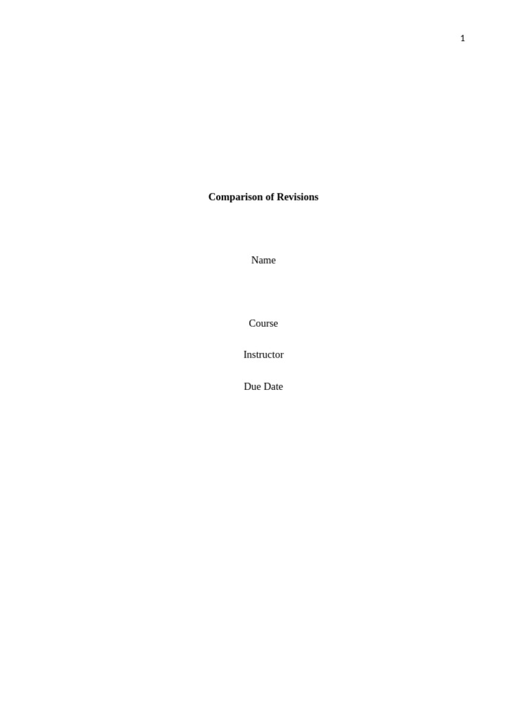 Comparison of Revision B | PDF | Rubric (Academic) | Argument
