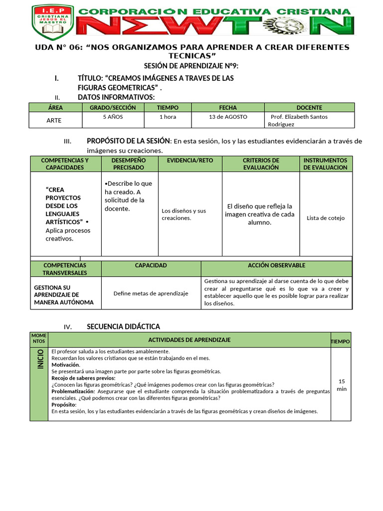 Sesión de Aprendizaje Inicial 5 Años | PDF | Evaluación | Aprendizaje