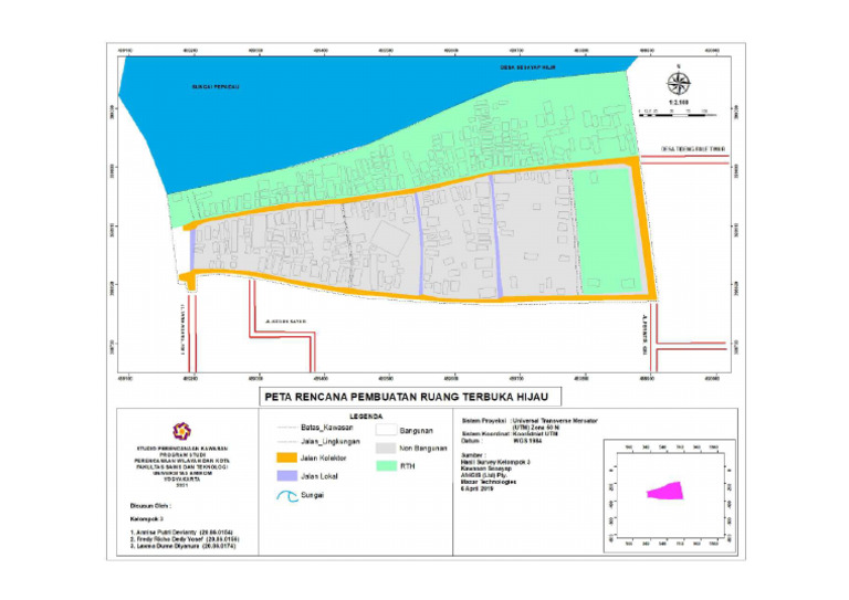 Peta Rencana Pembuatan RTH Kawasan Sesayap | PDF