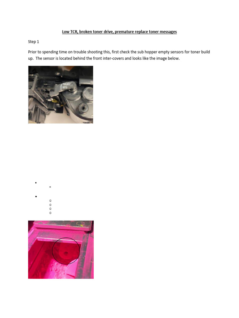 MFP Toner Sensor Troubleshooting | PDF