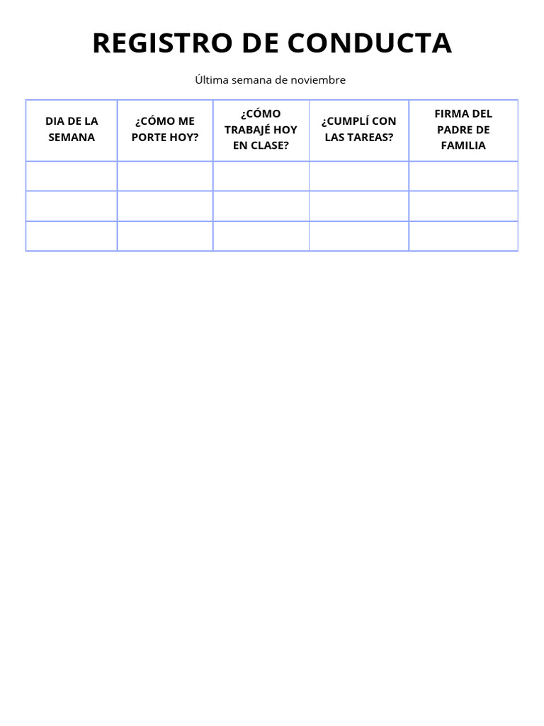 Registro de Conducta | PDF