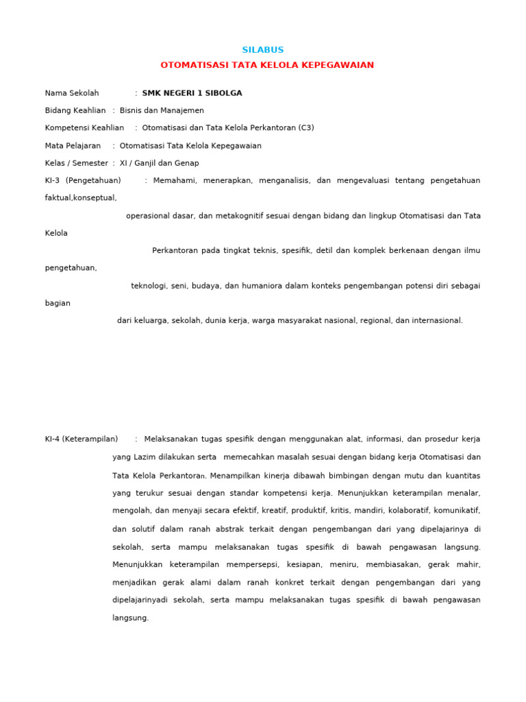 Silabus Otkp Xi 2024 | PDF