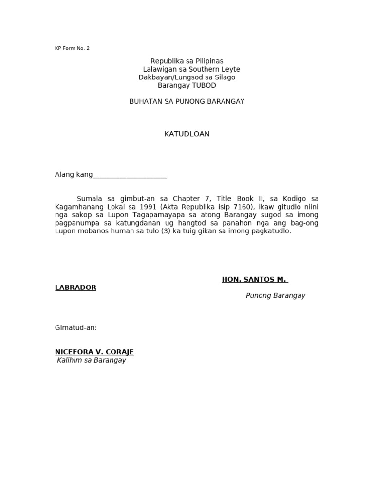 2 Kp Form Appointment | PDF