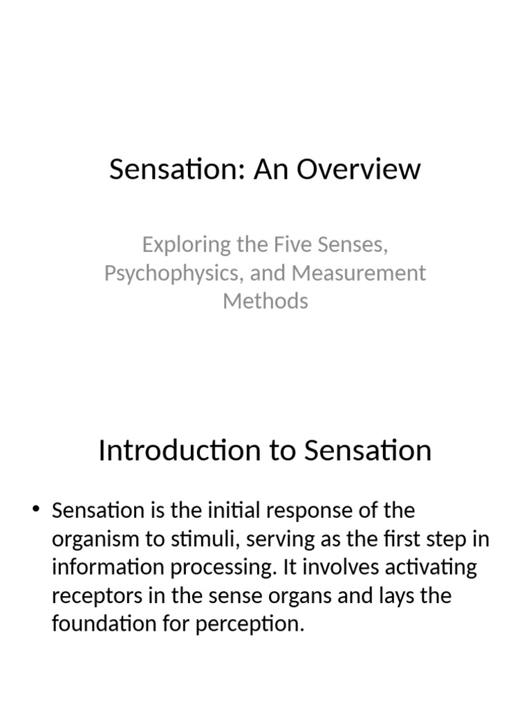 Sensation Presentation | PDF | Senses | Stimulus (Physiology)