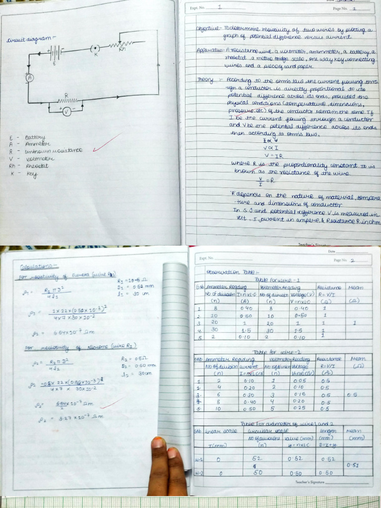 XII Physics Practical 1-5 Final | PDF