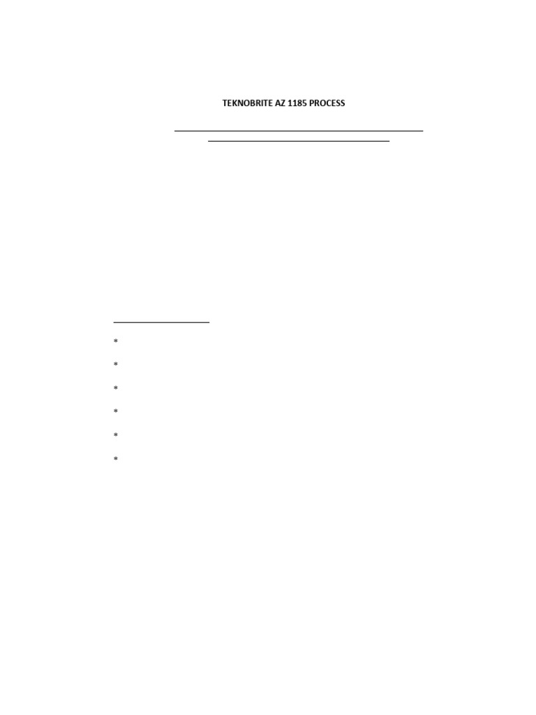 Teknobrite Az 1185 Process | PDF | Iron | Chemistry