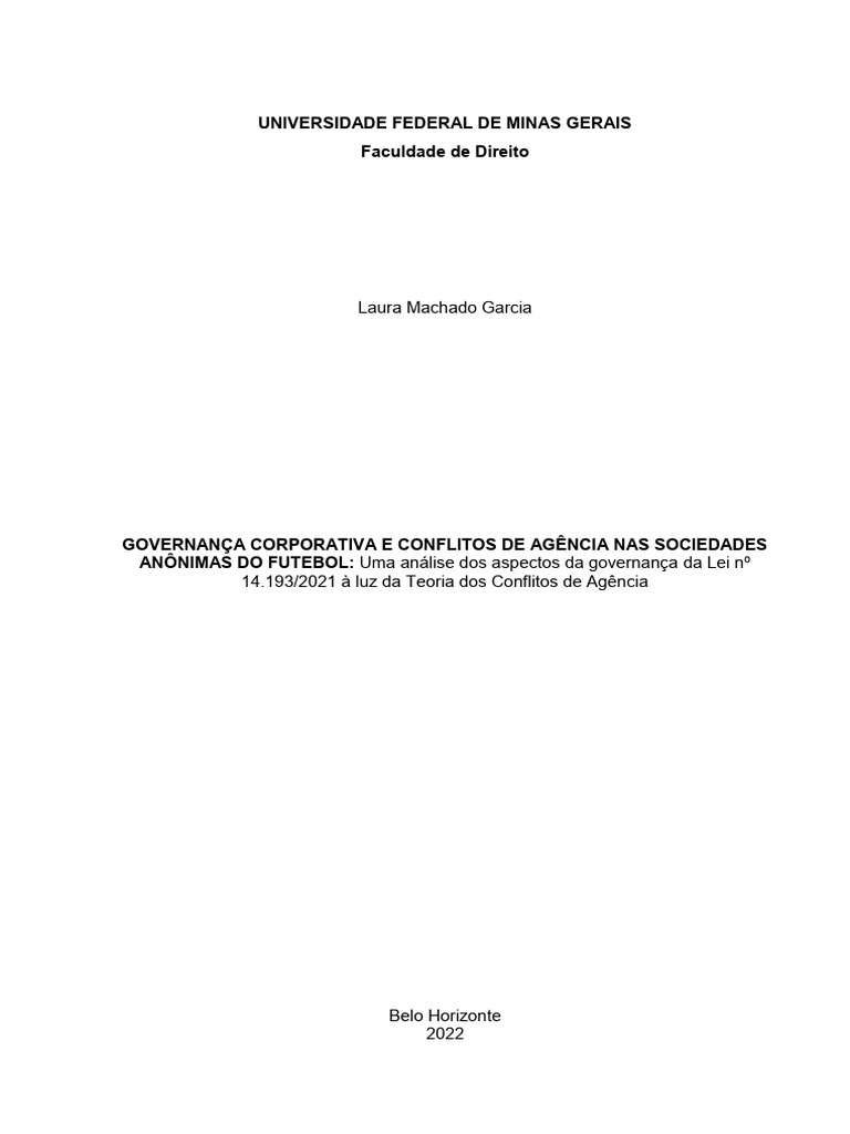 TCC Laura - Caps 1 e 2.1 A 2.3 | PDF | Corporações | Governança