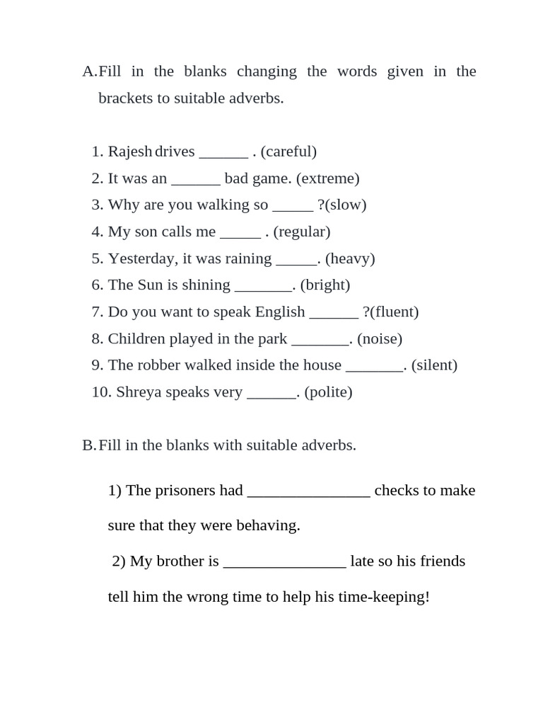 Adverbs Revision | PDF