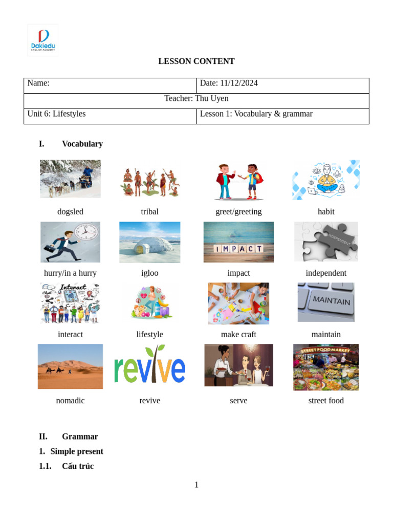 11.12 Unit 6 lesson 1 | PDF