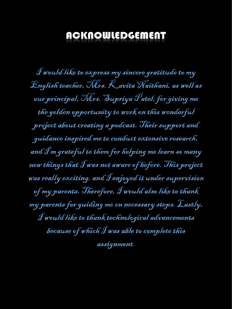 Acknowledgement Pdf