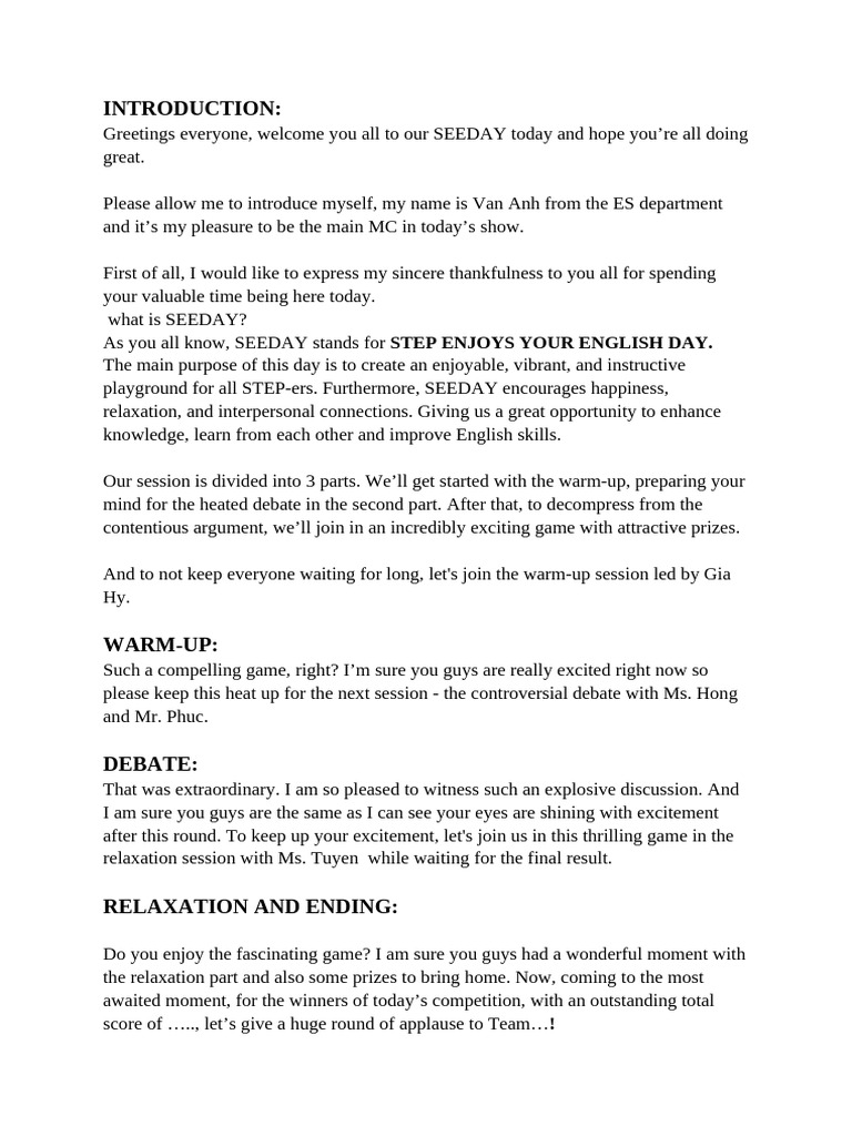 Main MC Script (1) | PDF