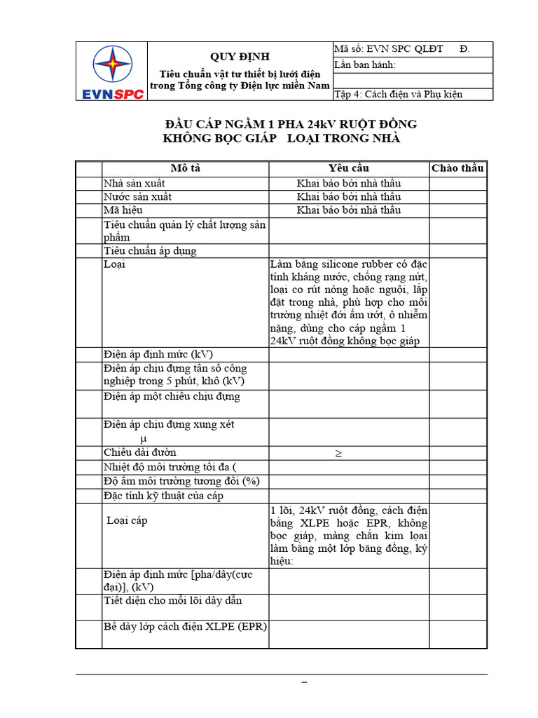 MCa-03_Dau cap ngam 1 pha 24kV CXV(CRV)-S - Trong nha | PDF