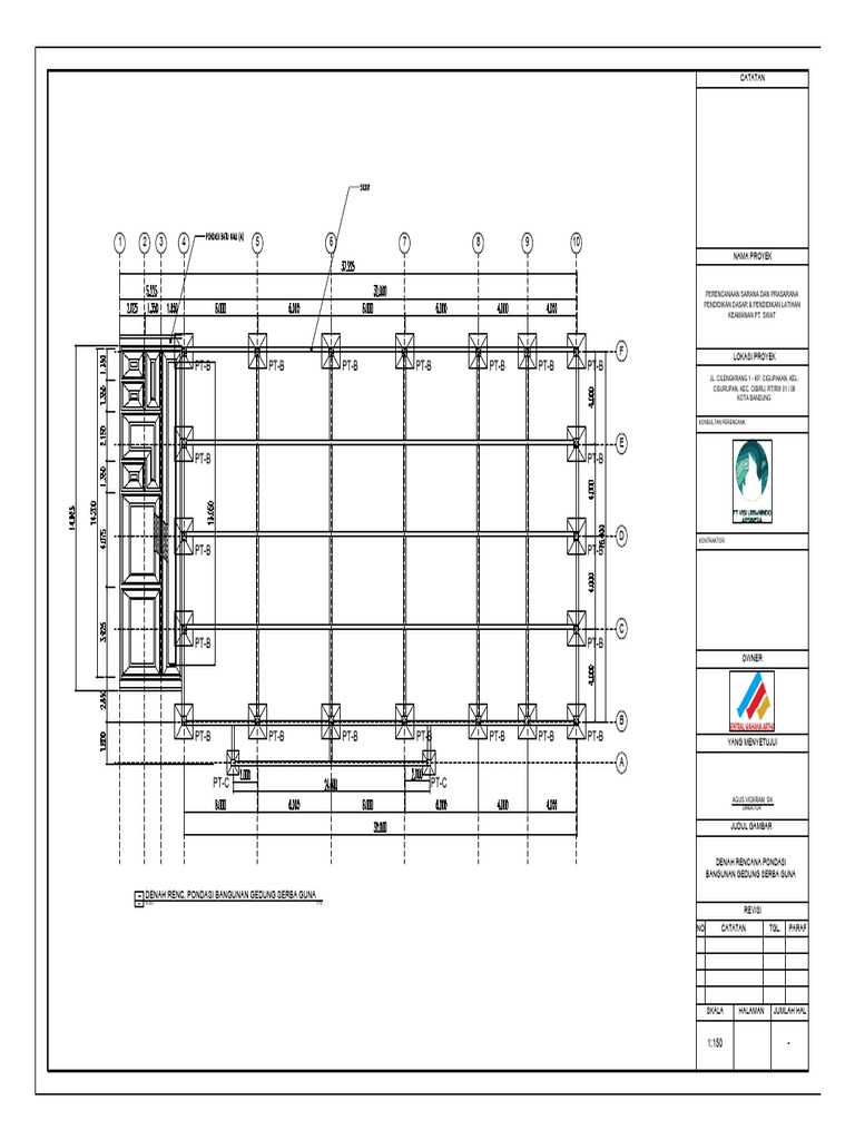 Denah Pondasi GSG | PDF