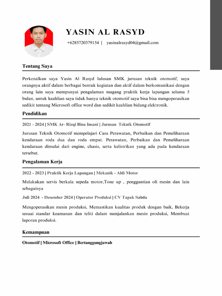 CV - Yasin | PDF