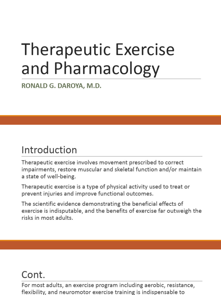 Therapeutic Exercises and Pharmacology | PDF | Strength Training ...