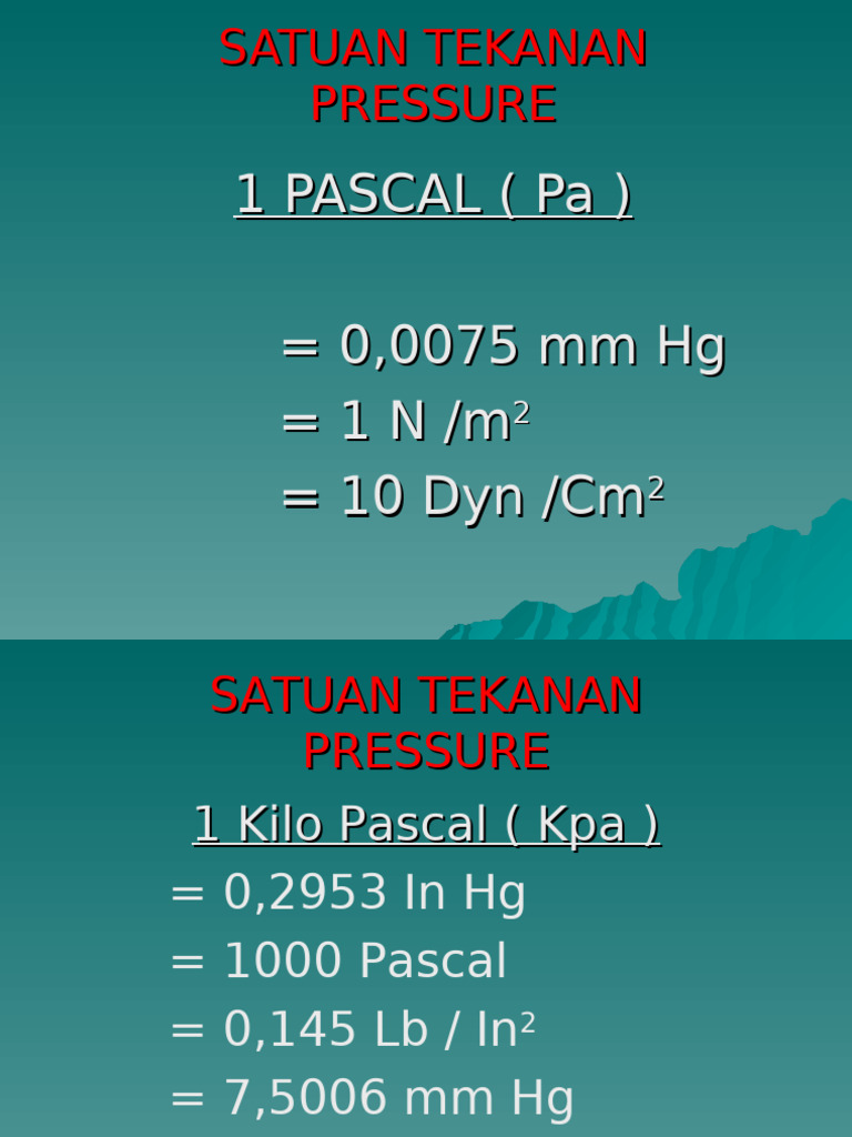 Satuan Tekanan (Pressure) | PDF