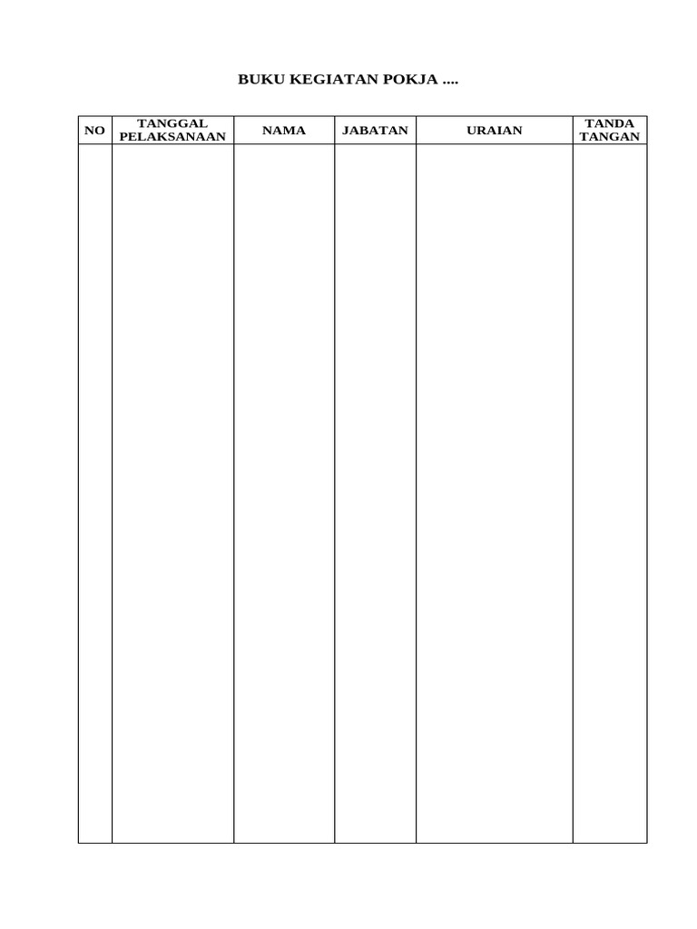 Buku Kegiatan Pokja | PDF