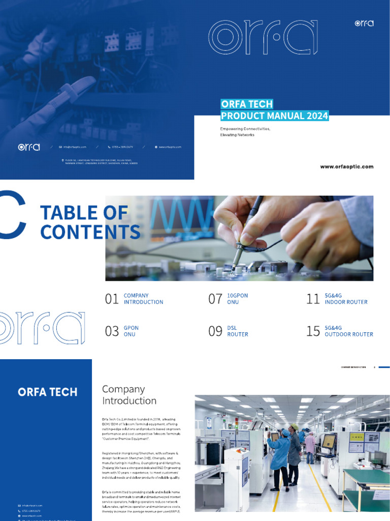 ORFA TECH Product Manual 2024 | PDF