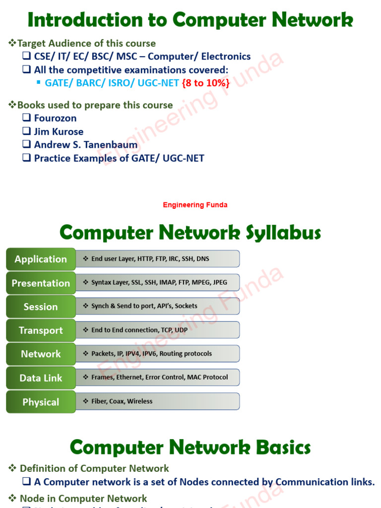 Introduction To Computer Network: Funda | PDF | Network Topology | Computer Network