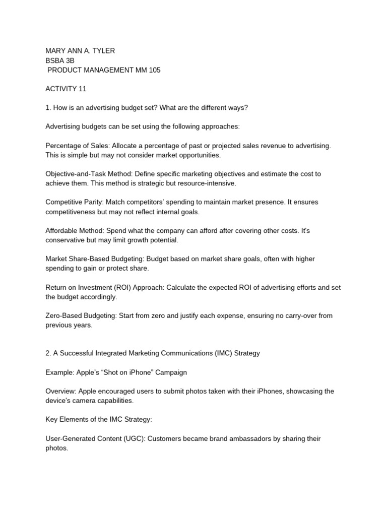 ACT 11 | PDF | Advertising | Marketing