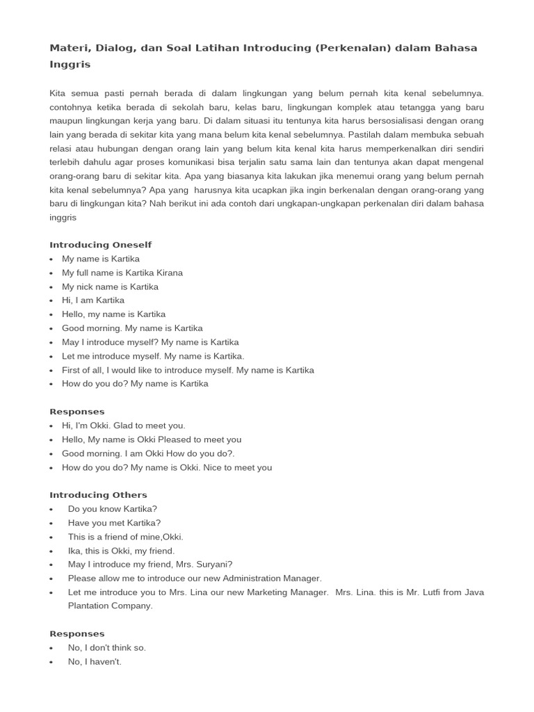 Materi Introducing | PDF